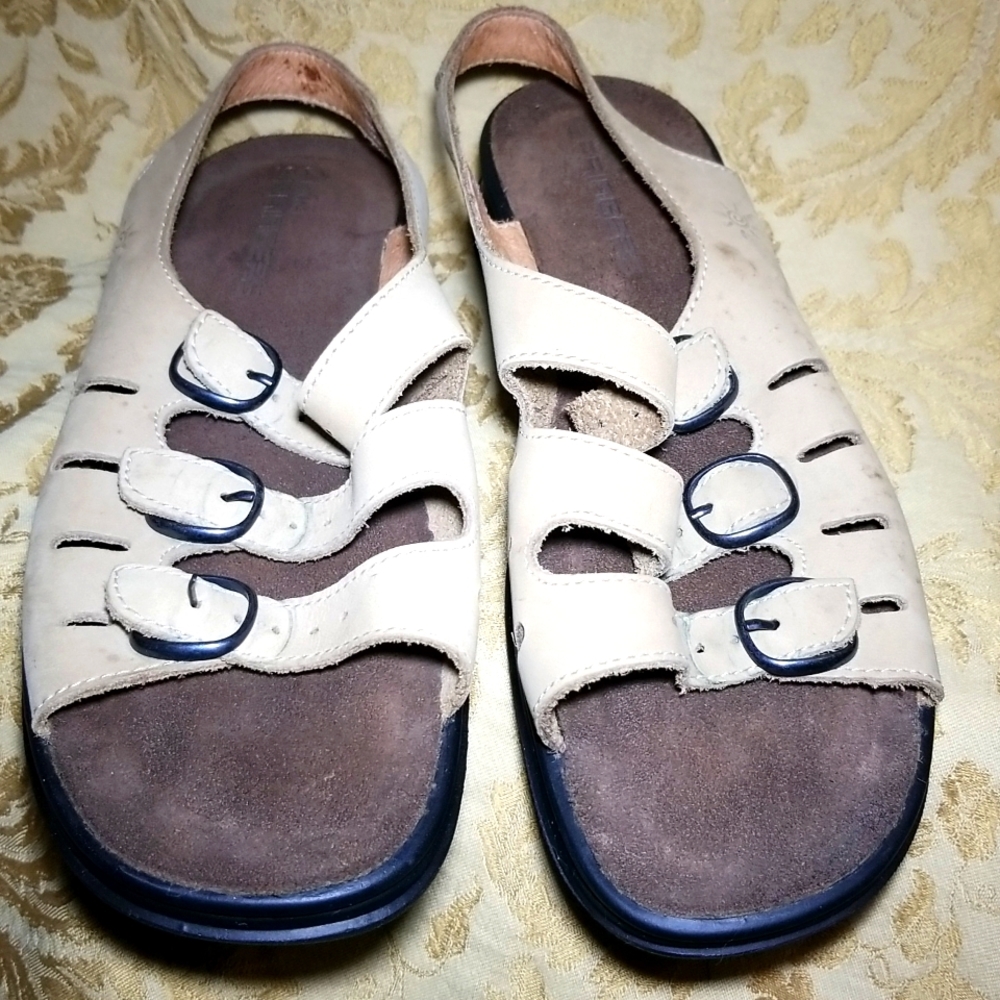 Clarks Springer,Leather Open Strap Leather Sandals,Ta… - Gem